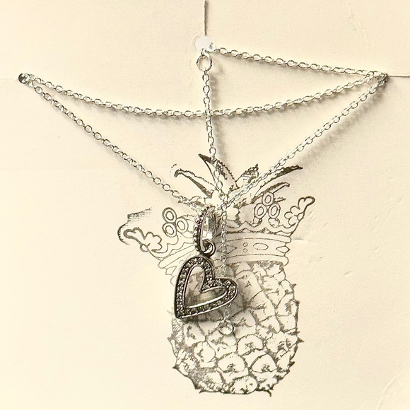 Pandora | Jewelry | Pandora Heart Charm 925 Ale Stamped Necklace | Poshmark